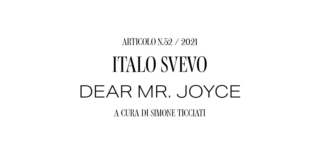 DEAR MR. JOYCE | The Italian Review